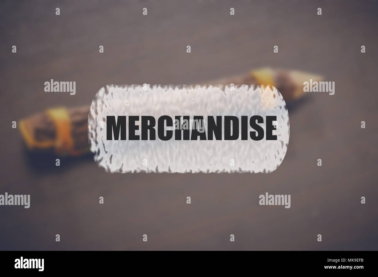 Merchandise word with blurring business background Stock Photo - Alamy