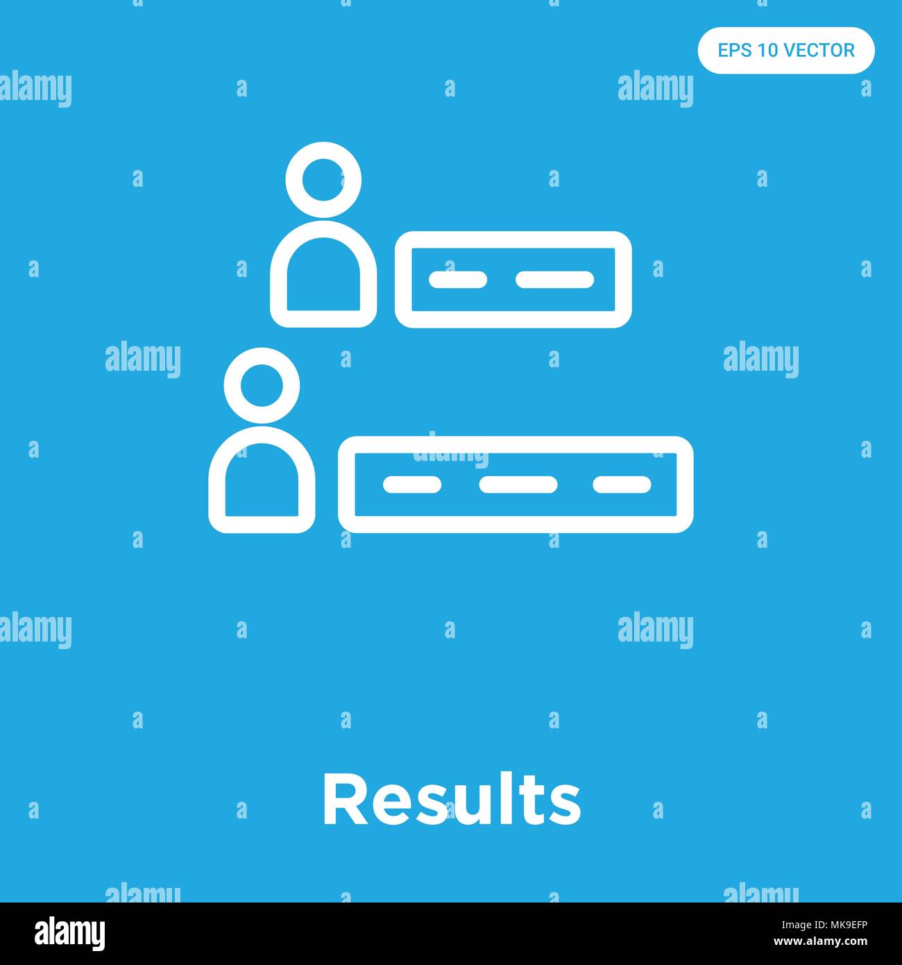 Results vector icon isolated on blue background, sign and symbol Stock ...