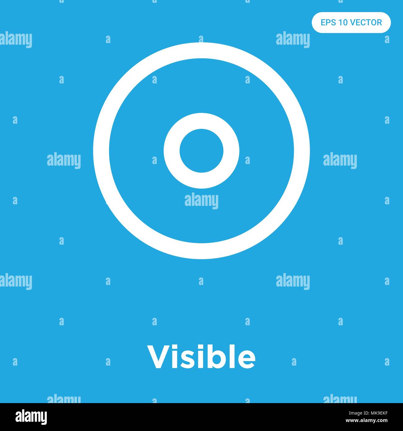 Visible vector icon isolated on blue background, sign and symbol Stock ...