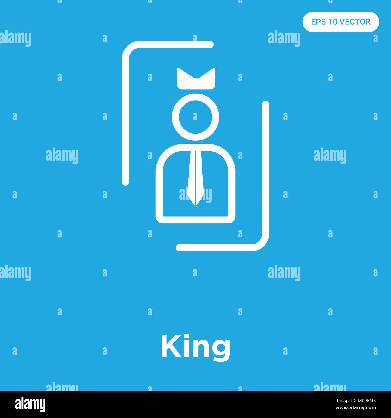 King vector icon isolated on blue background, sign and symbol Stock ...