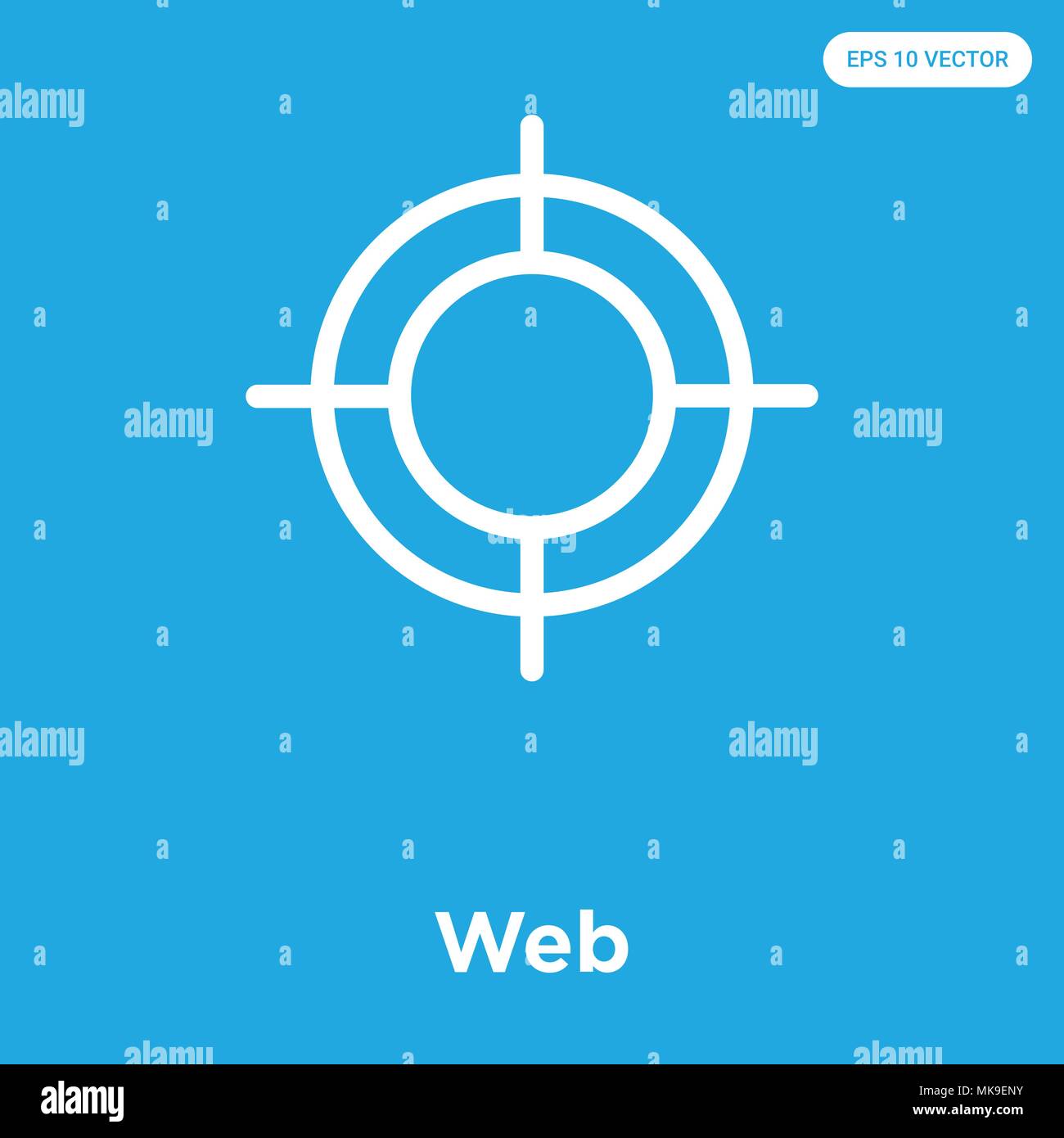 Web vector icon isolated on blue background, sign and symbol Stock ...