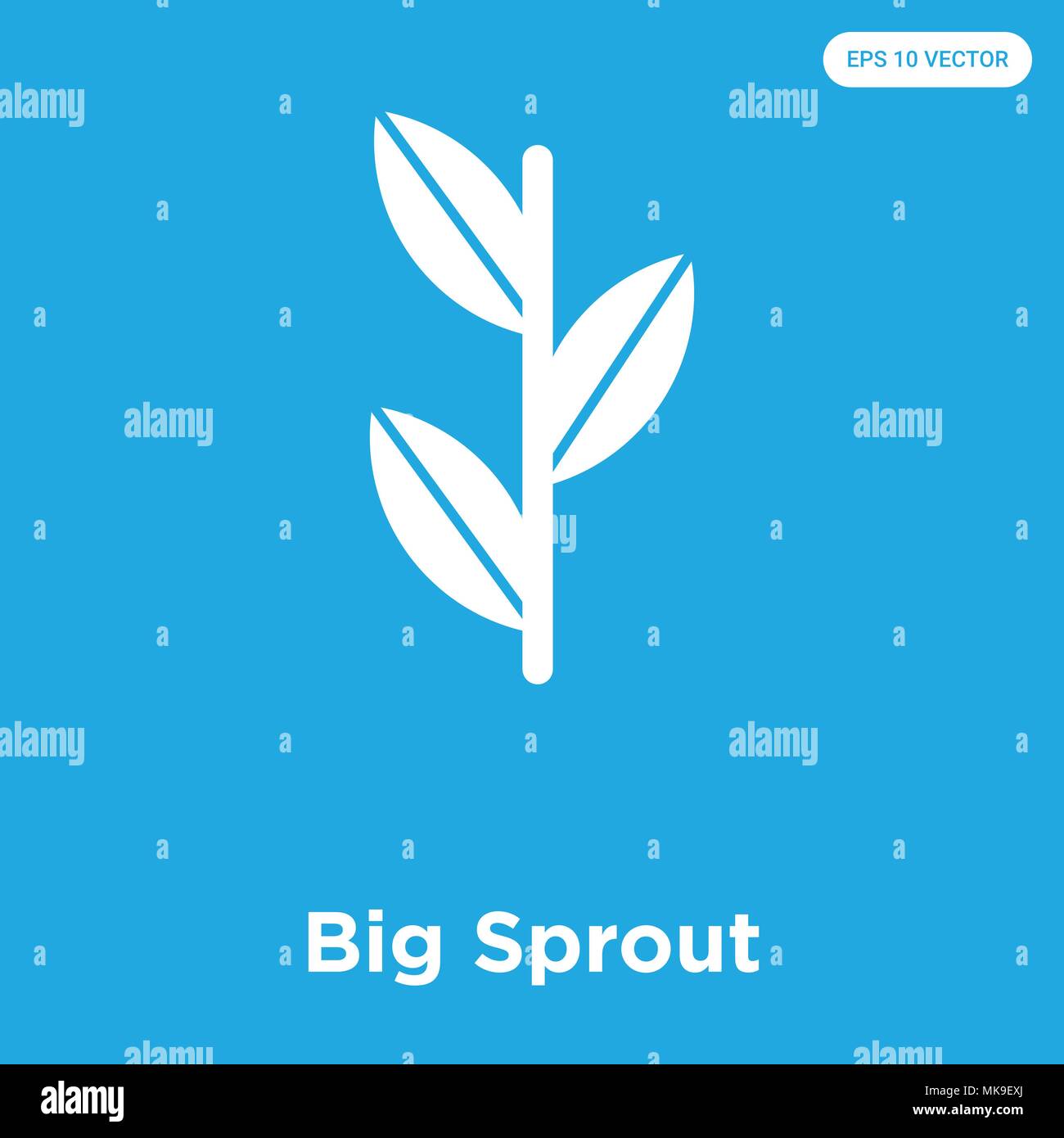 Big Sprout vector icon isolated on blue background, sign and symbol ...