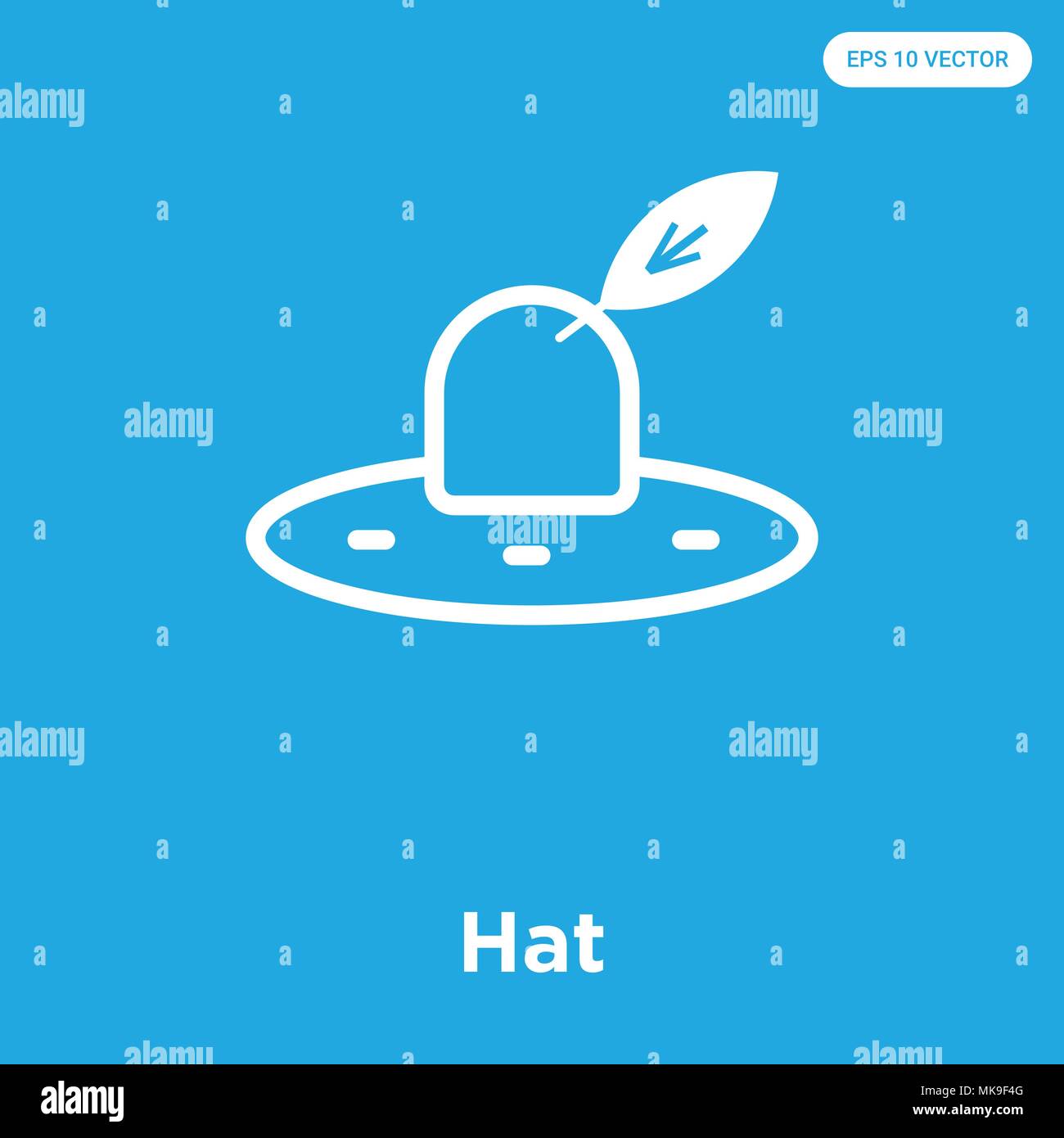 Hat vector icon isolated on blue background, sign and symbol Stock ...