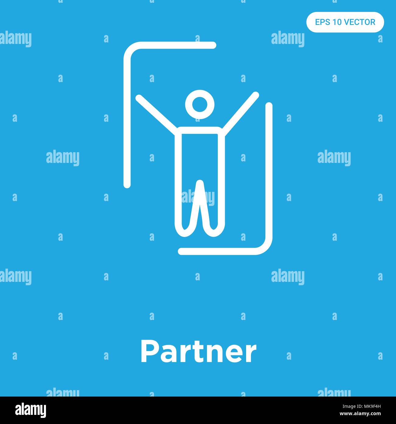 Partner vector icon isolated on blue background, sign and symbol Stock ...