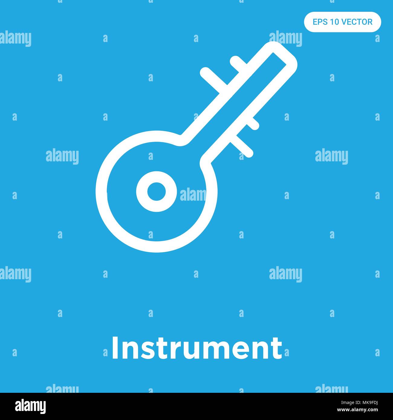 Instrument vector icon isolated on blue background, sign and symbol ...