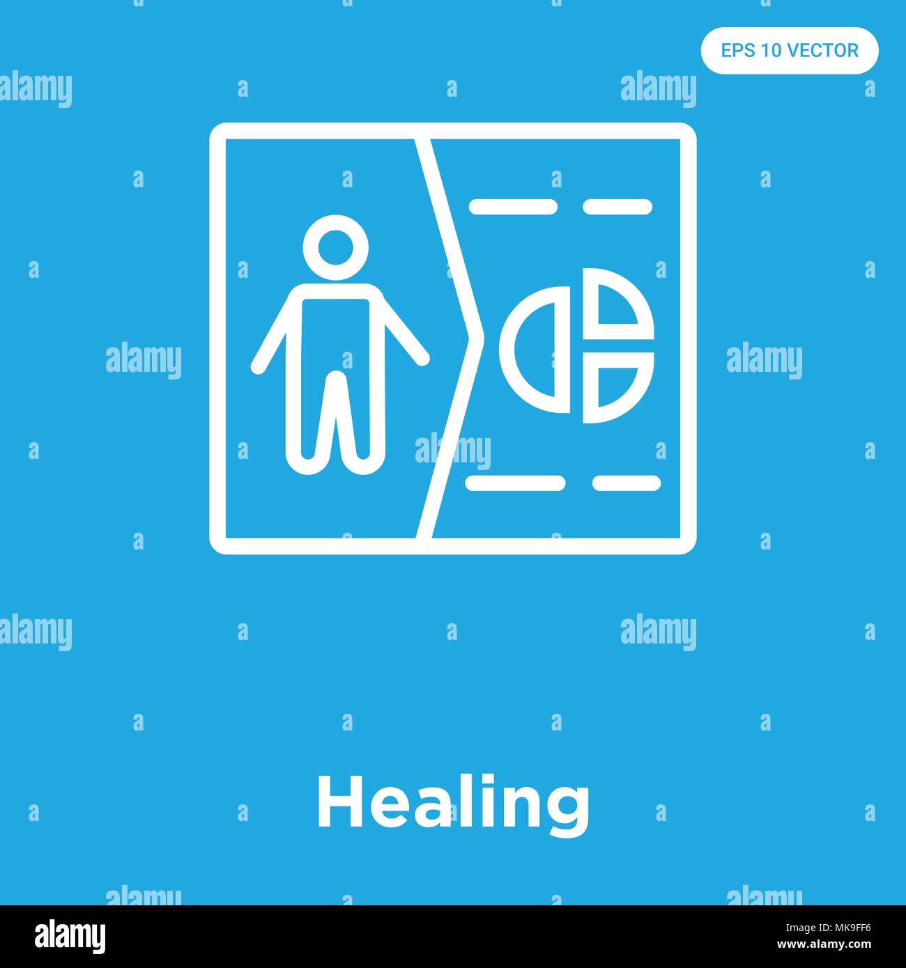 Healing vector icon isolated on blue background, sign and symbol Stock ...
