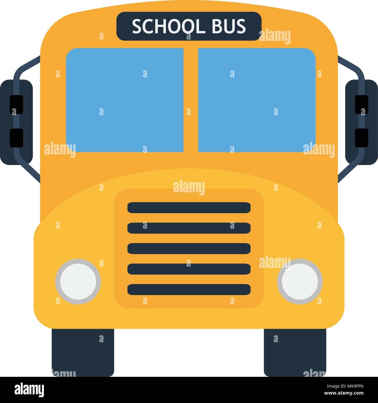 School bus icon. Flat color design. Vector illustration Stock Vector ...