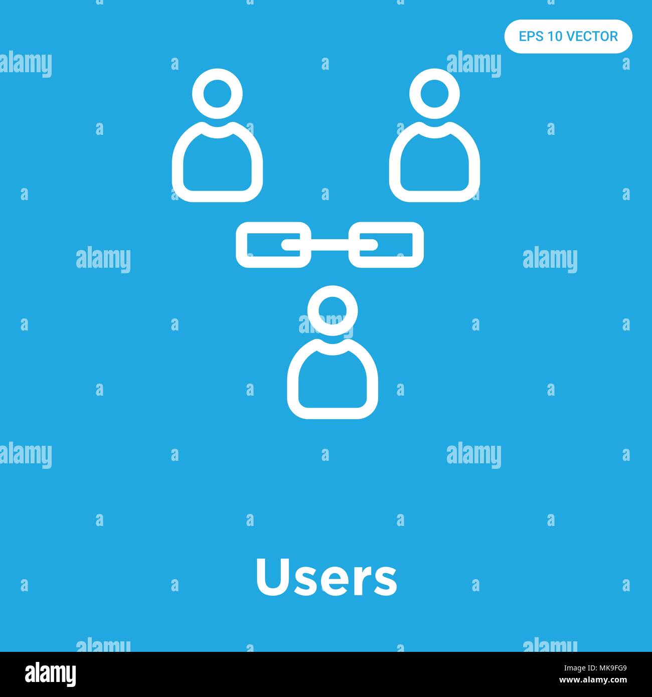 Users vector icon isolated on blue background, sign and symbol Stock ...