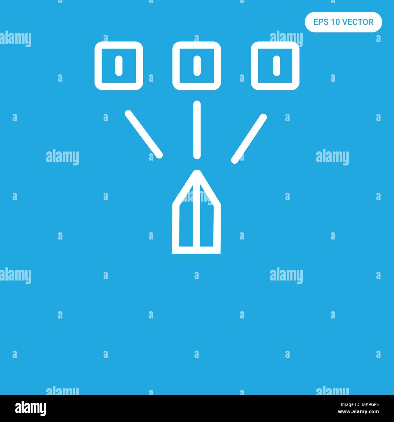 vector icon isolated on blue background, sign and symbol Stock Vector ...