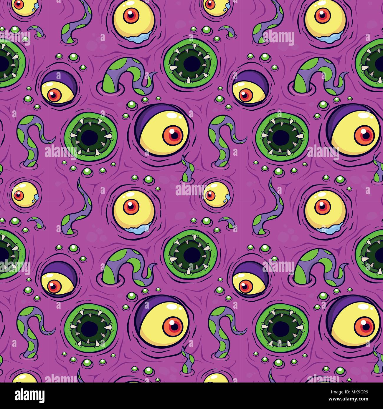 Vector illustration seamless pattern with monster Stock Vector Image ...