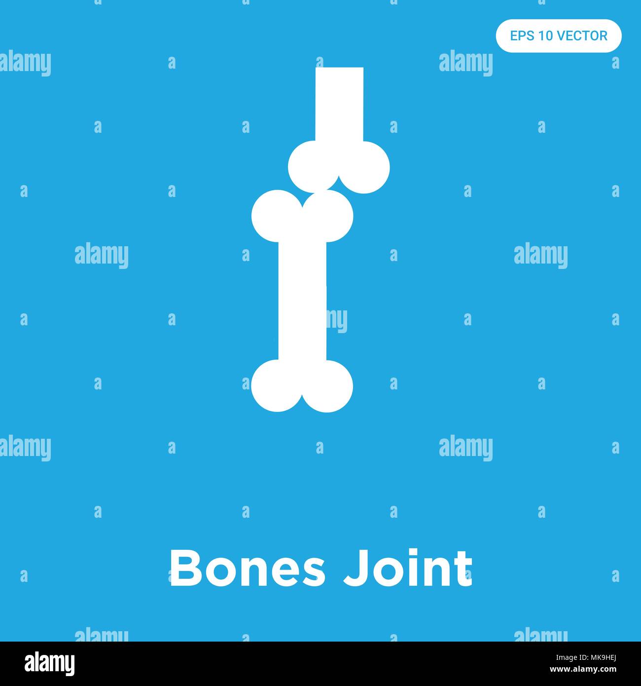 Bones Joint vector icon isolated on blue background, sign and symbol ...