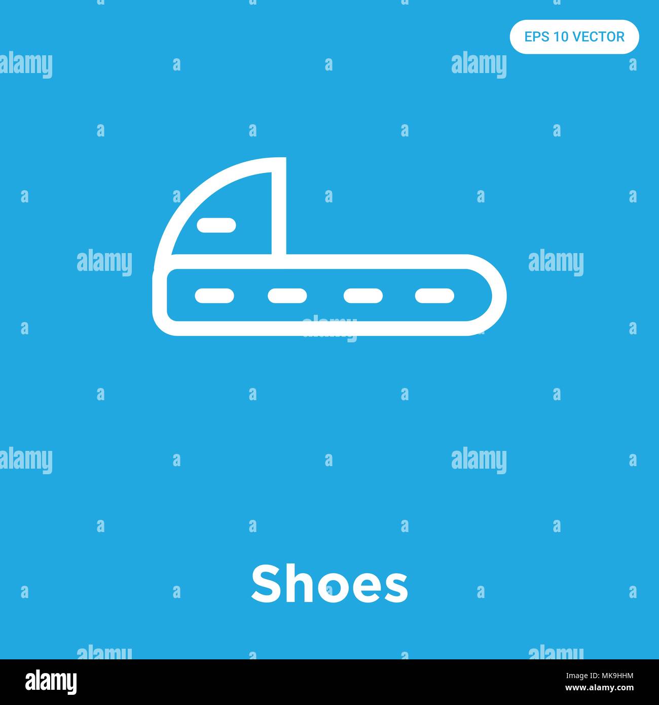 Shoes vector icon isolated on blue background, sign and symbol Stock ...
