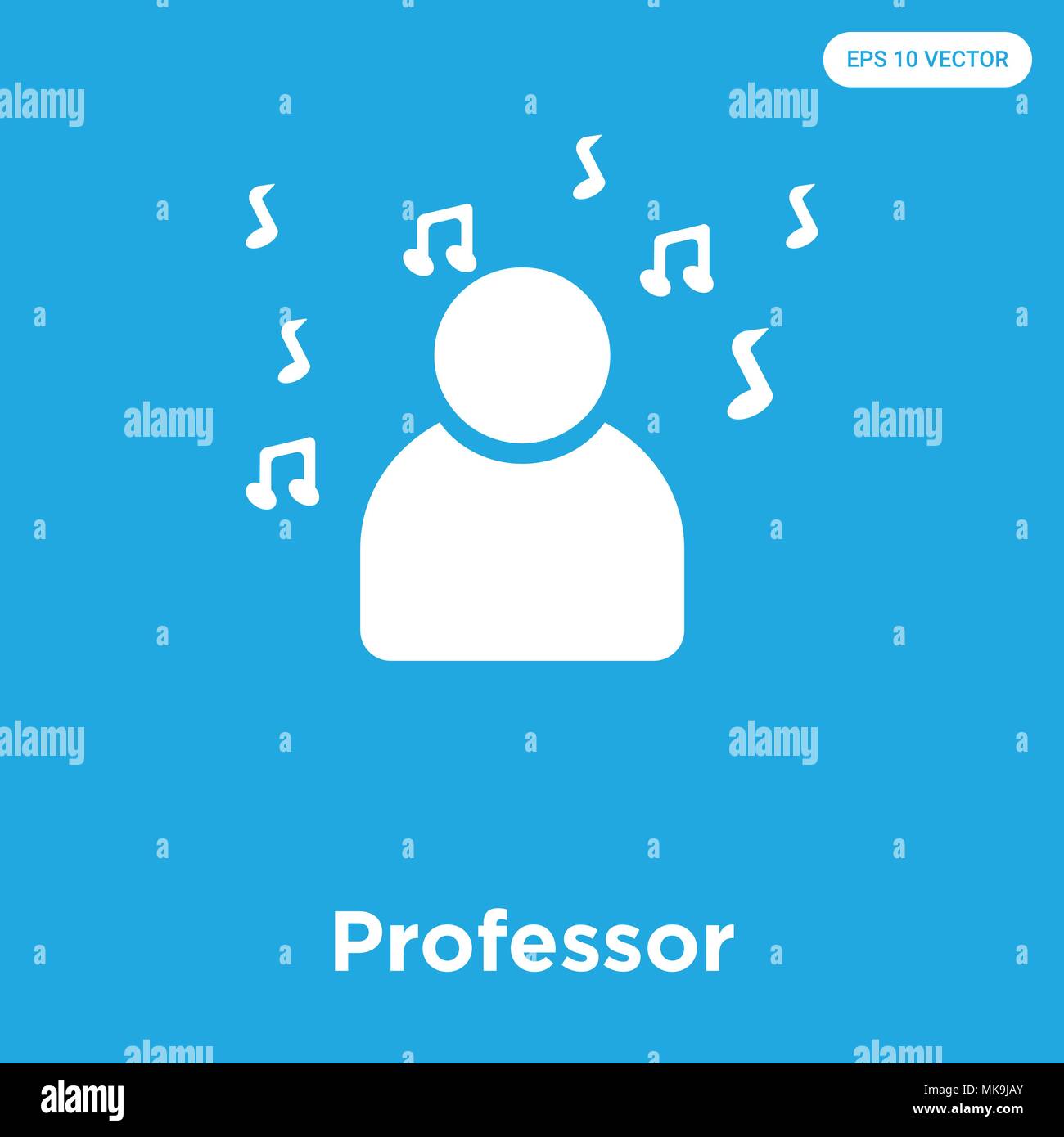 Professor vector icon isolated on blue background, sign and symbol ...
