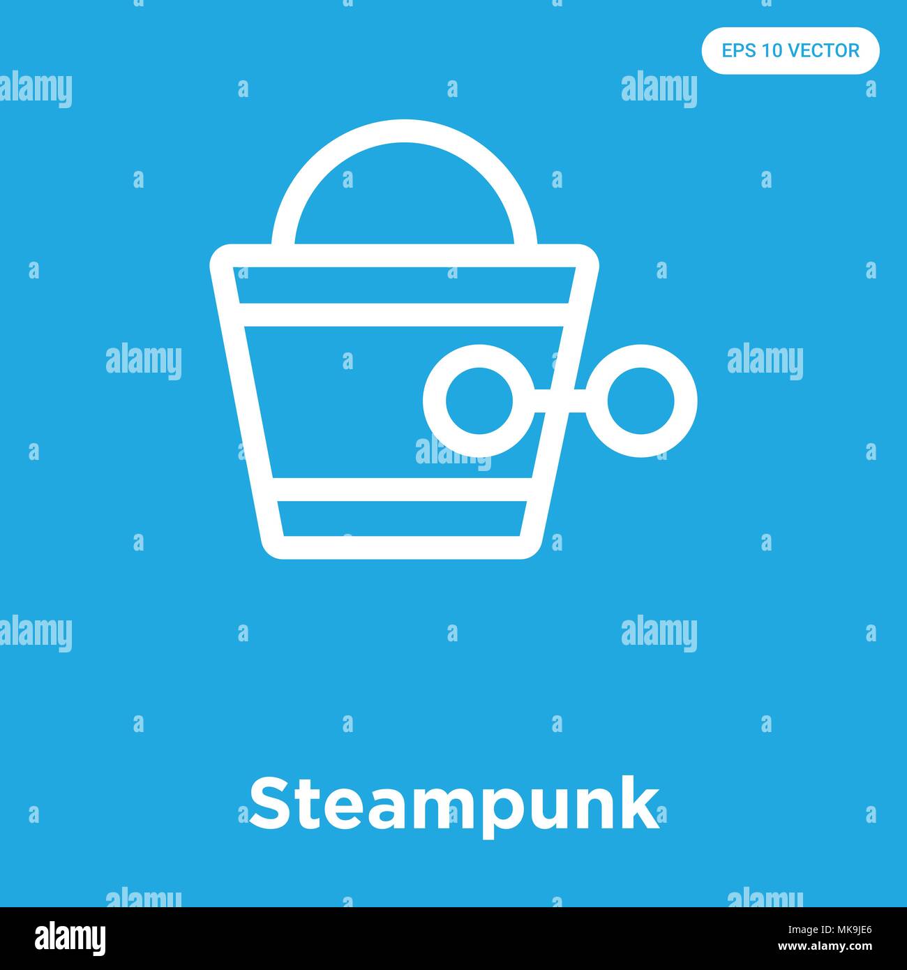 Steampunk vector icon isolated on blue background, sign and symbol ...