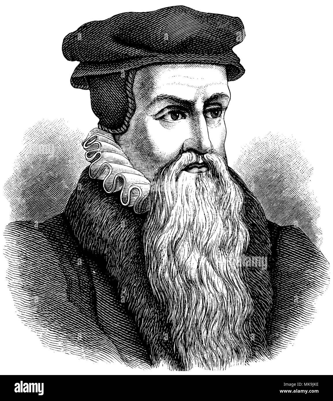 Theodore Beza (born June 24, 1519 , died October 13, 1605 Stock Photo ...