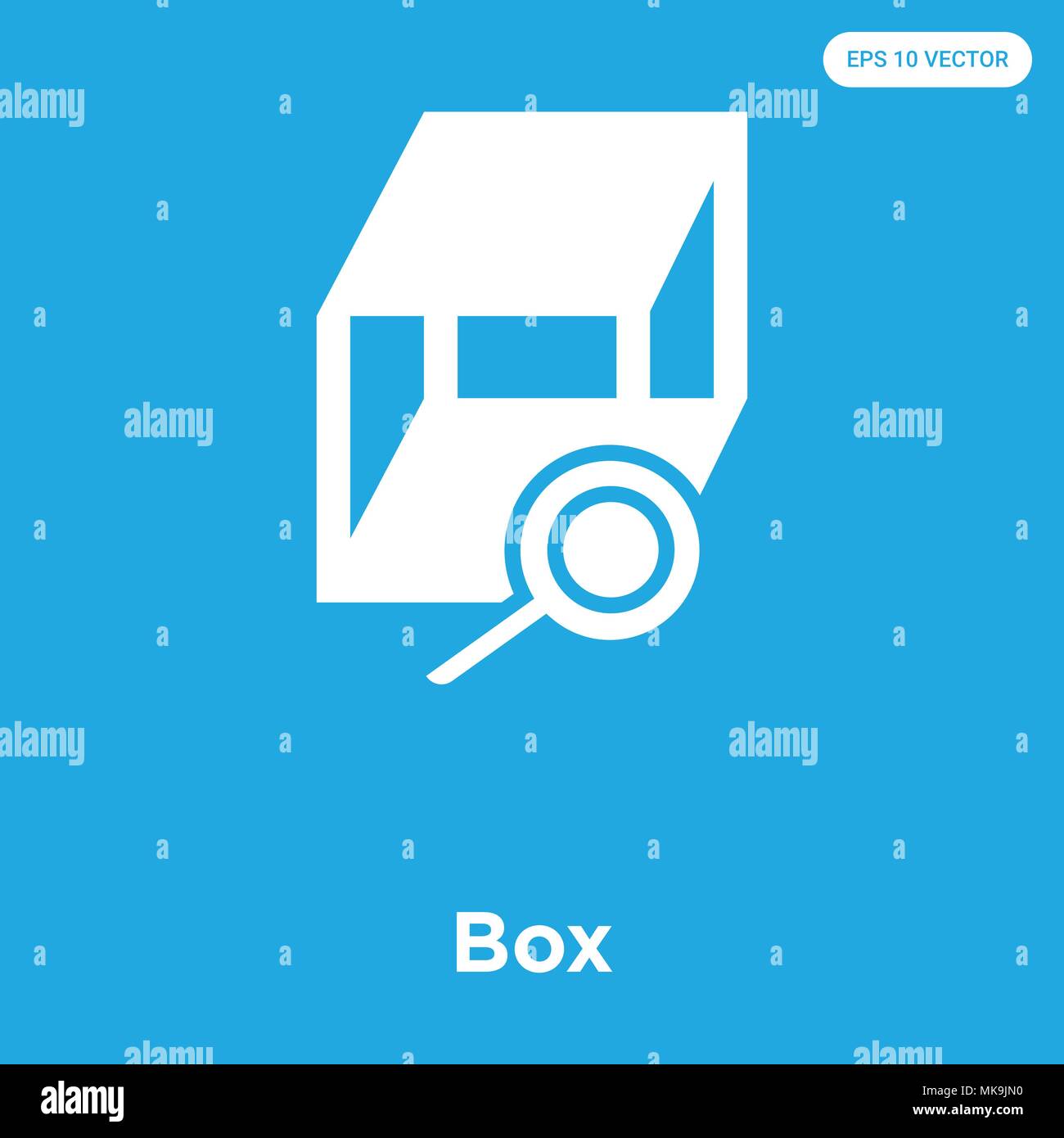 Box vector icon isolated on blue background, sign and symbol Stock ...