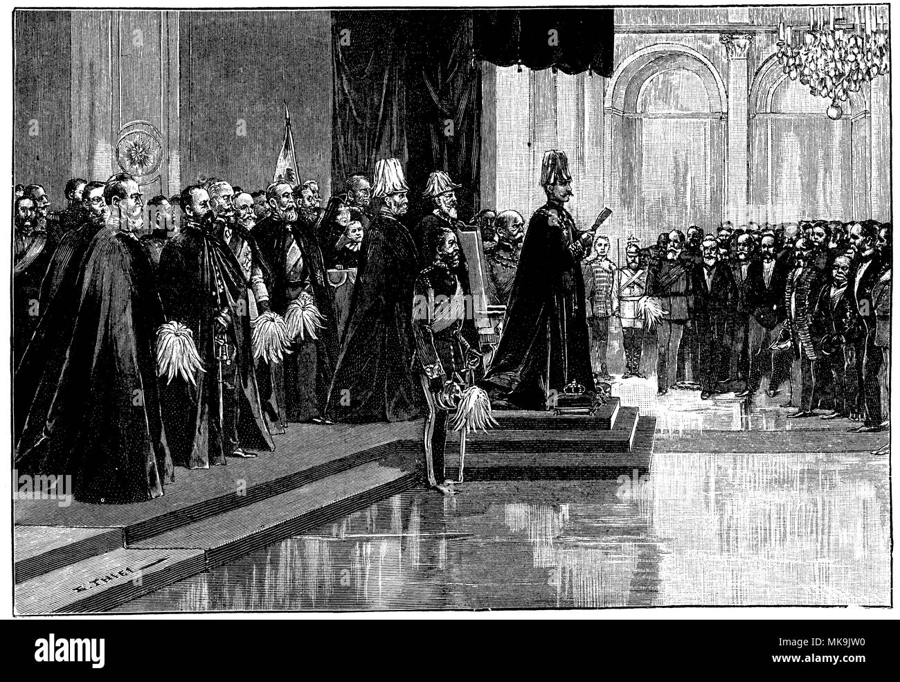 opening of the Reichstag by Emperor Wilhelm II, drawing by E. Thiel ...