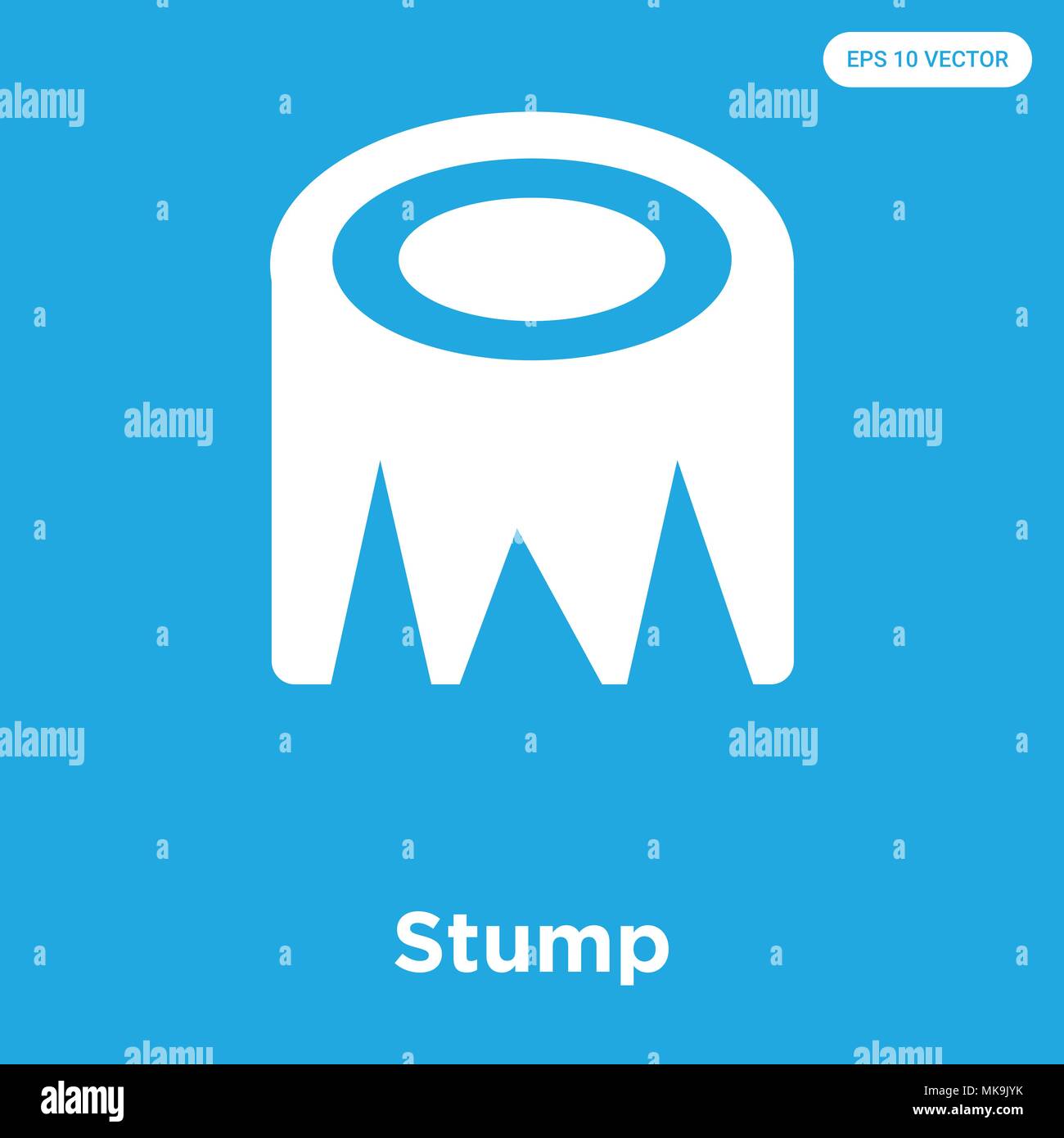 Stump vector icon isolated on blue background, sign and symbol Stock ...