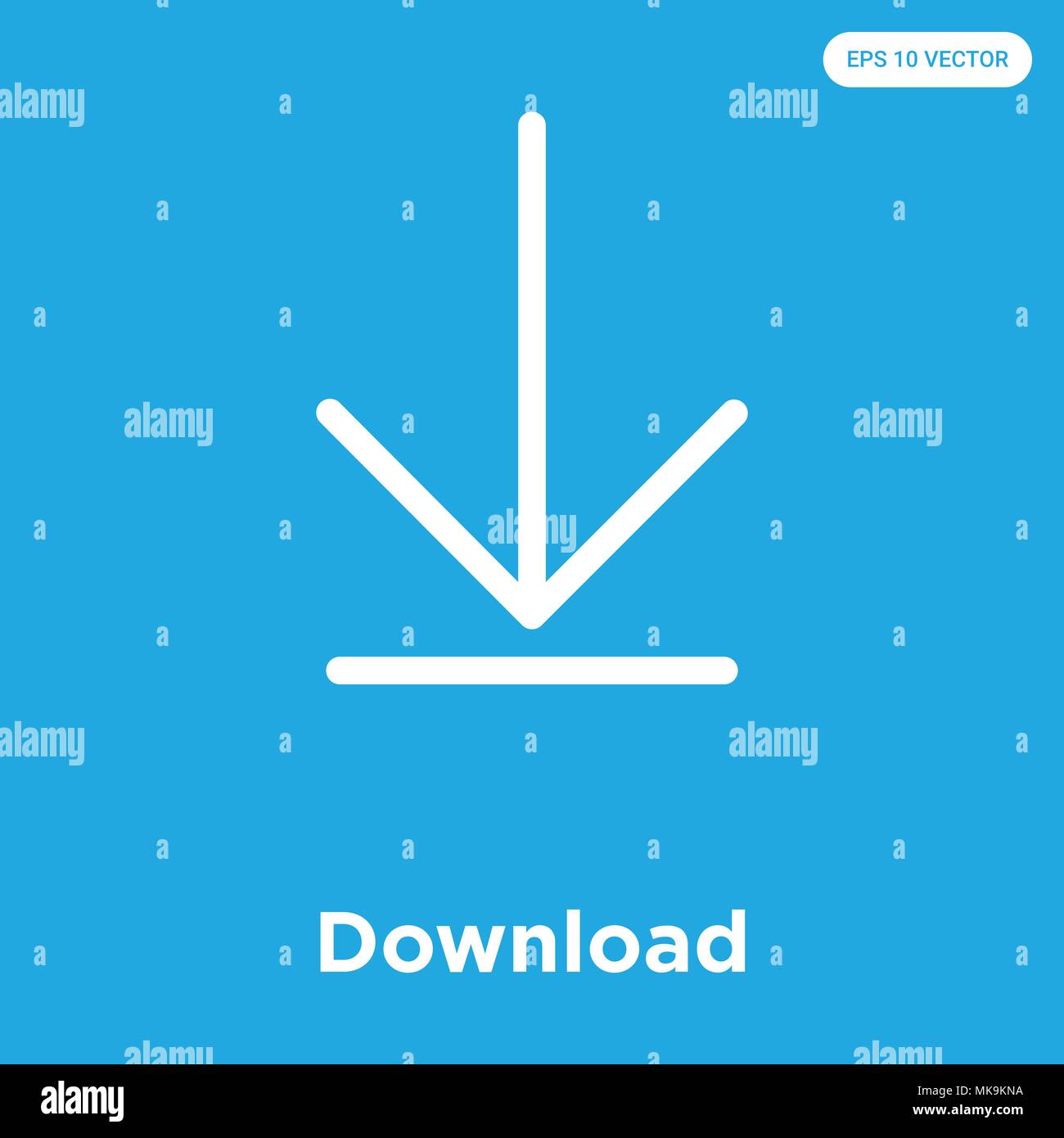 Download vector icon isolated on blue background, sign and symbol Stock ...