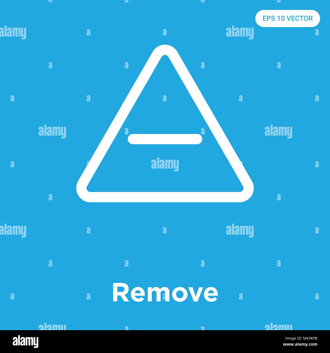 Remove vector icon isolated on blue background, sign and symbol Stock ...