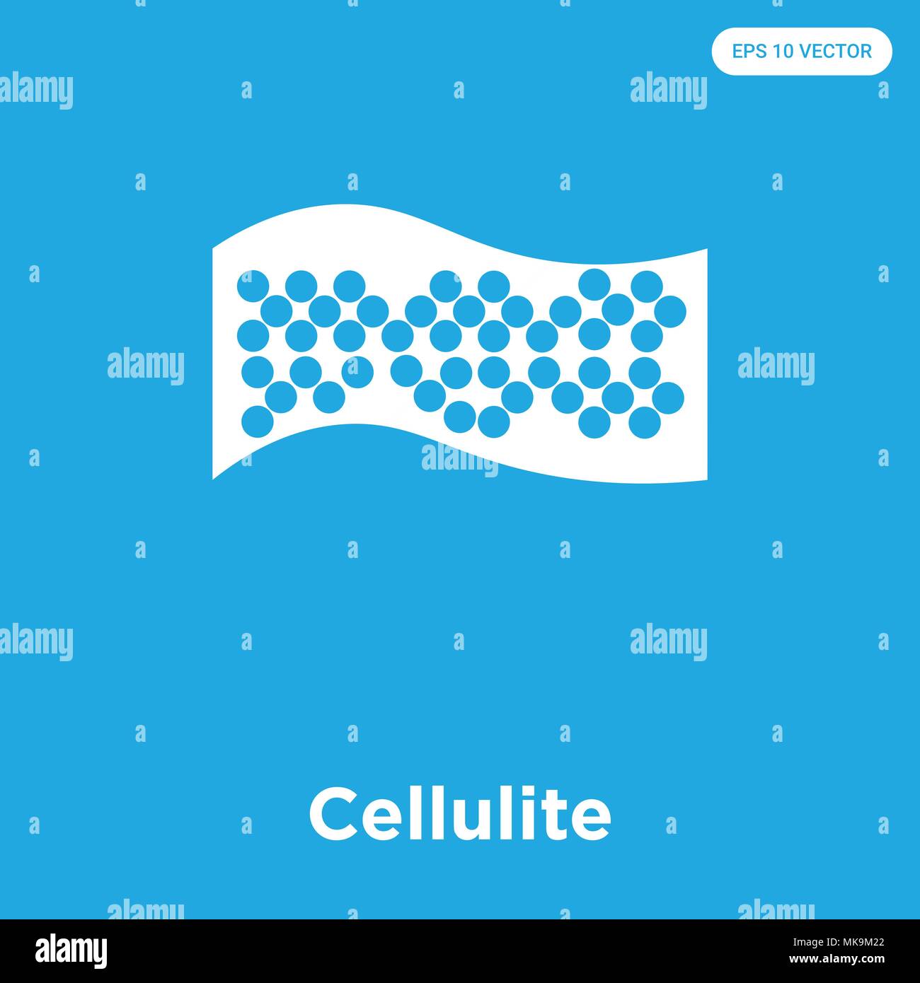 Cellulite vector icon isolated on blue background, sign and symbol ...