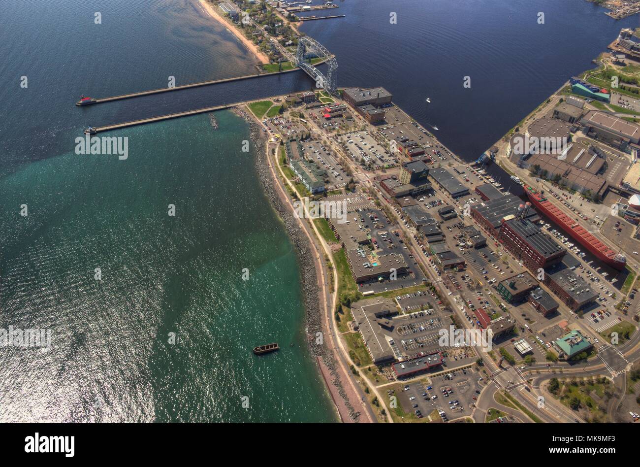 Duluth, Minnesota seen from above from a Helicopter Stock Photo - Alamy