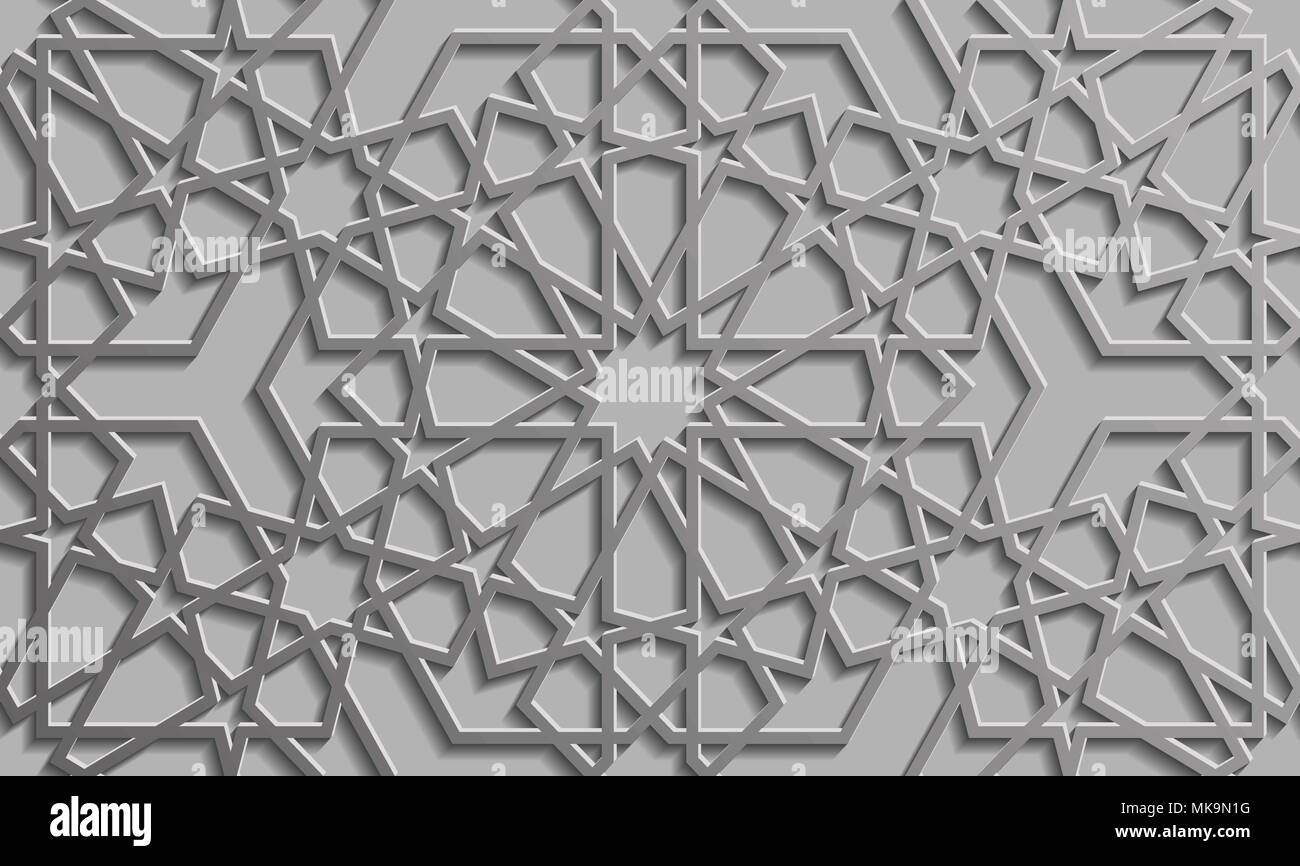 Islamic geometric pattern muslim patterns Black and White Stock Photos ...