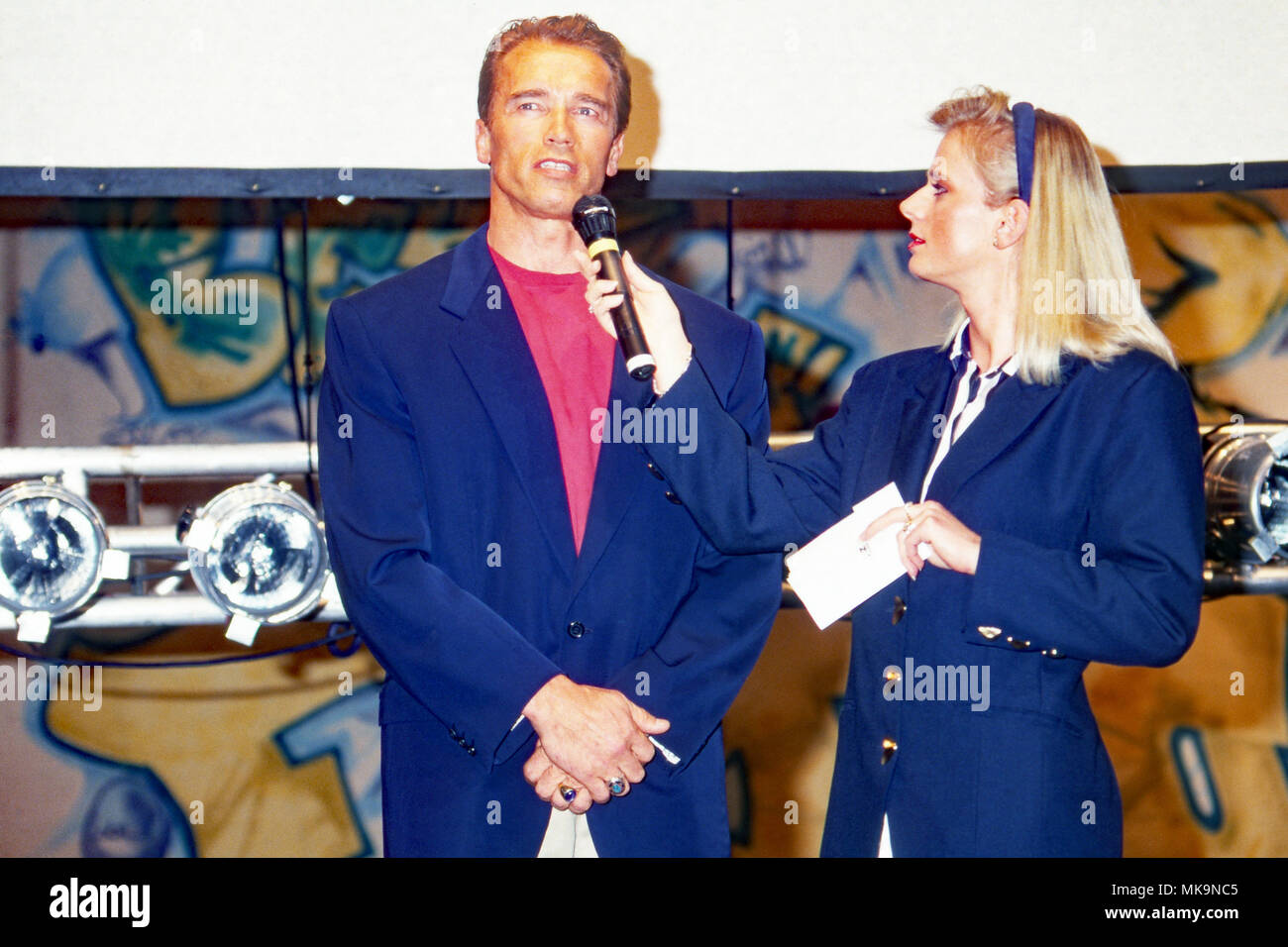 Arnold Schwarzenegger auf der FIBO Fitnessmesse in Essen, Deutschland ...