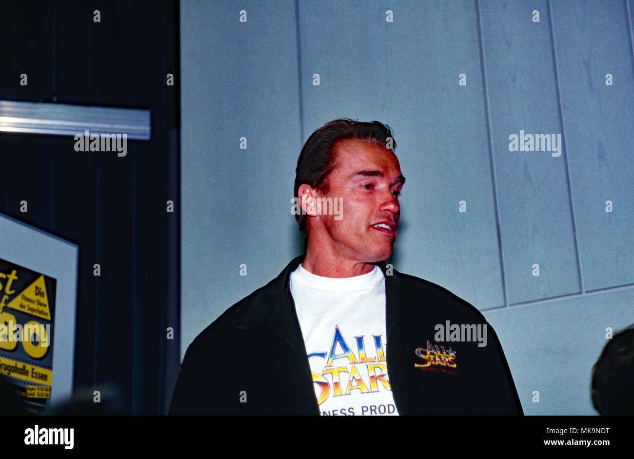 Arnold Schwarzenegger auf der FIBO Fitnessmesse in Essen, Deutschland ...