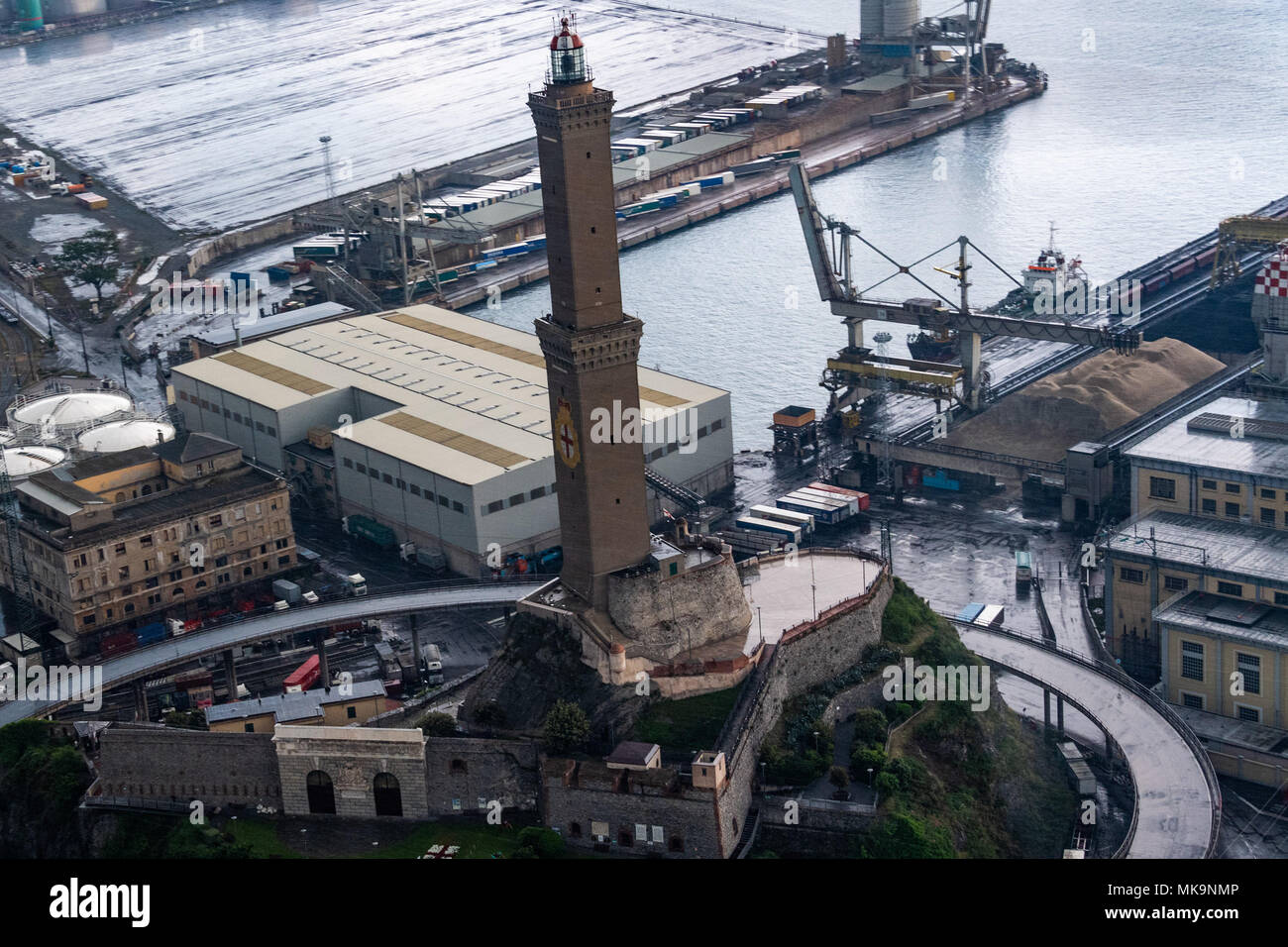 Old lighthouse genoa symbol hi-res stock photography and images - Alamy
