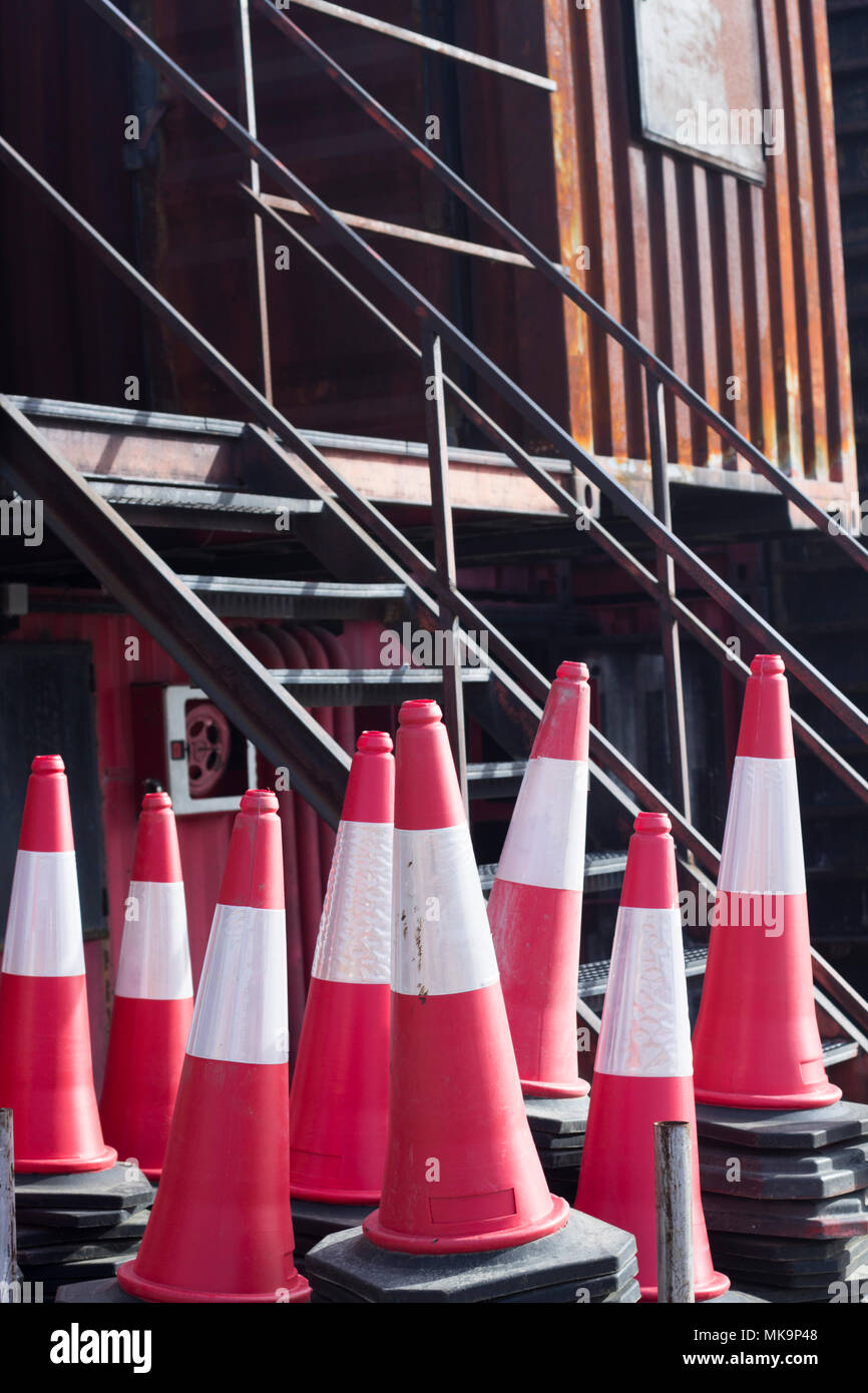 Fire station firefighter training equipment Traffic cones bollards used ...