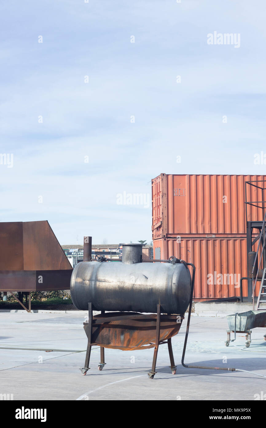 Fire station firefighter training equipment used by fireman to simulate ...