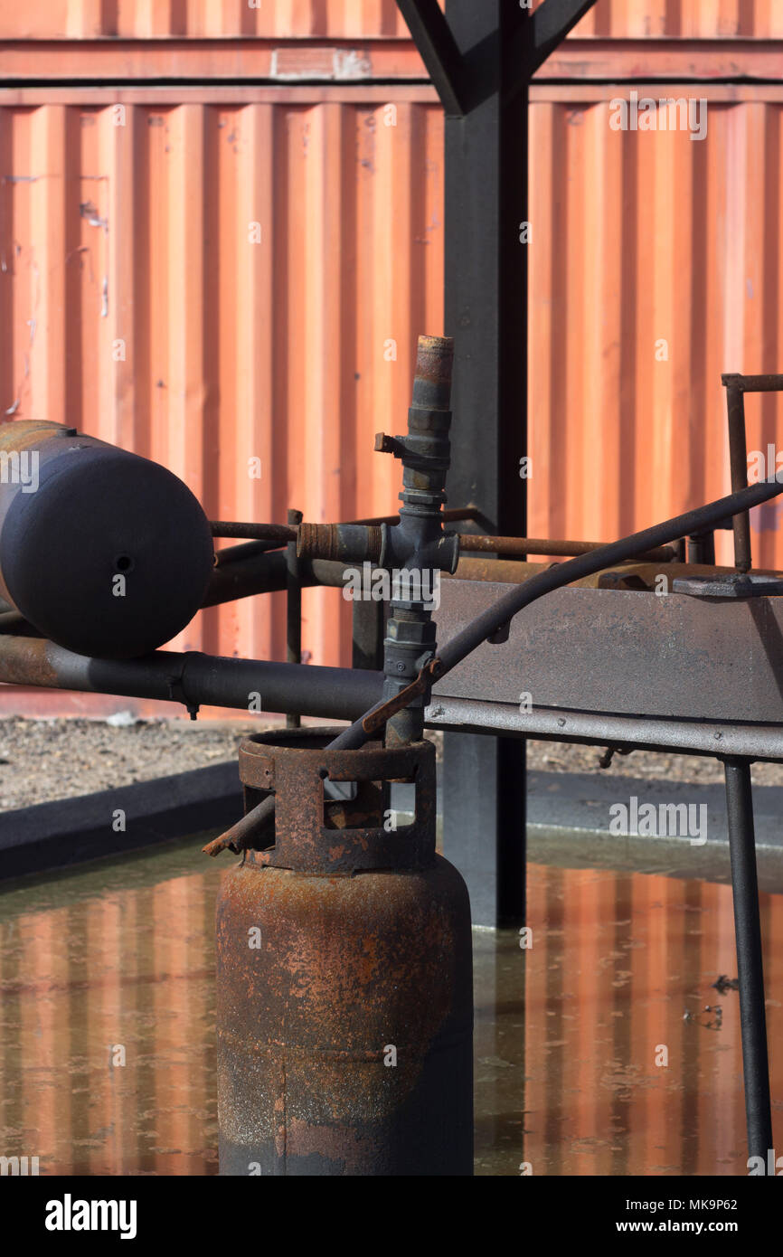 Fire station firefighter training equipment used by fireman to simulate ...