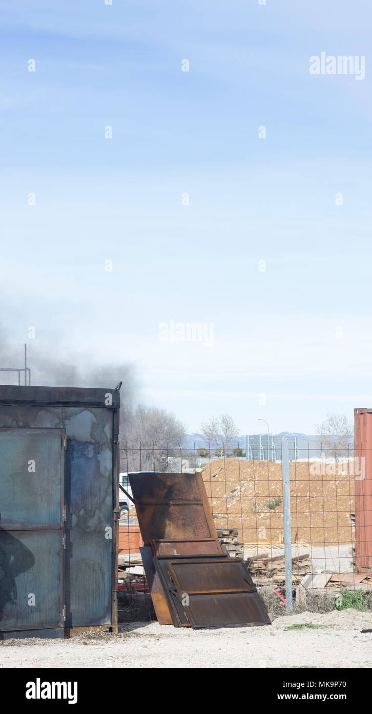 Fire station firefighter training equipment used by fireman to simulate ...