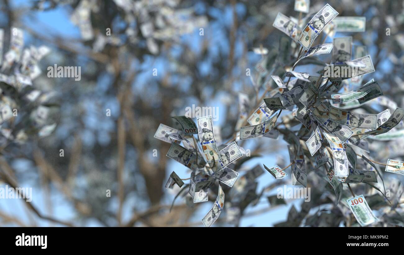 money tree 3d illustration Stock Photo - Alamy