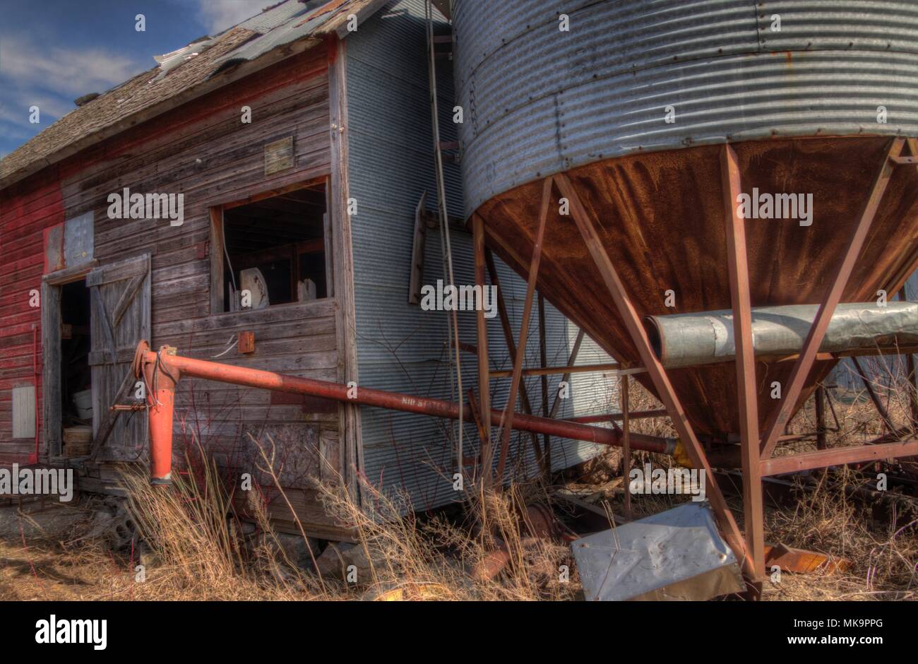 An old neglected Farm and Equipment from the Mid-20th Century in ...