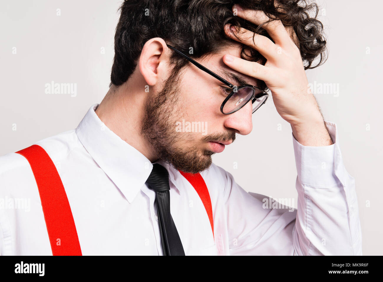 Sad young man portrait hi-res stock photography and images - Alamy