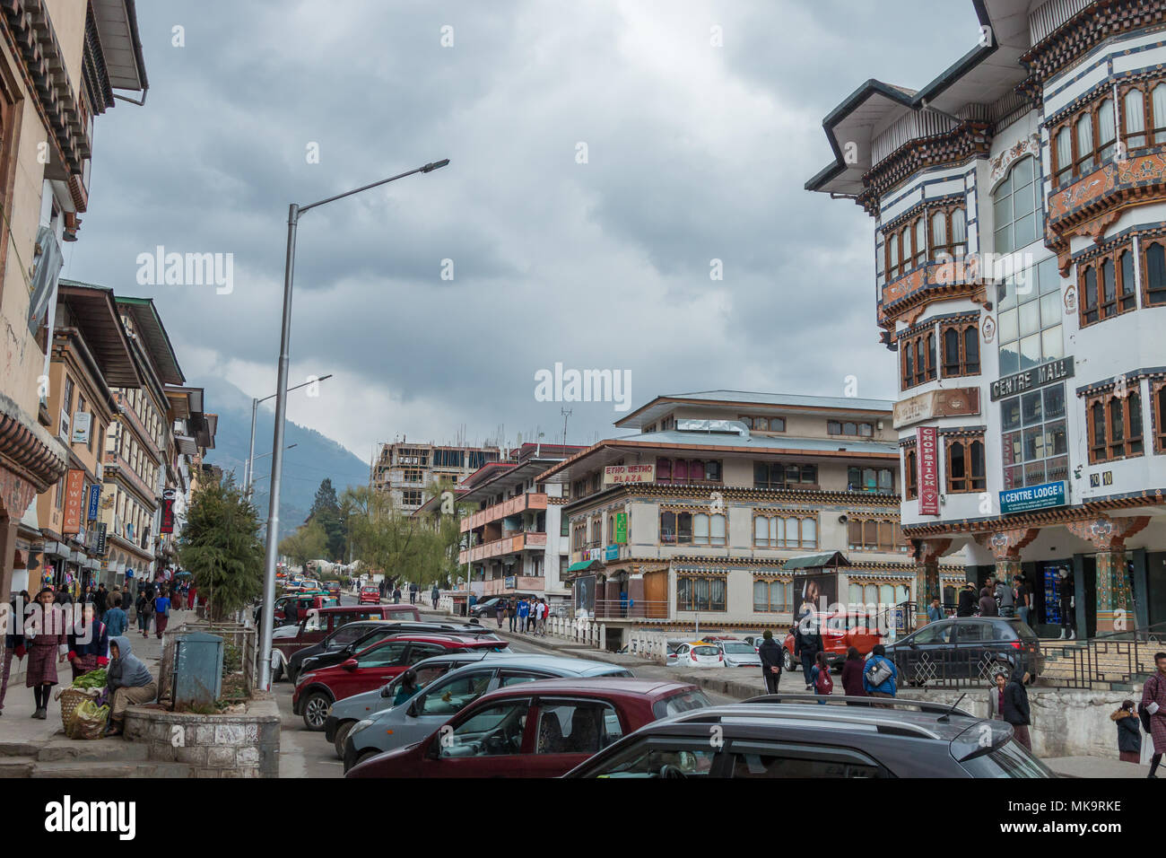 Street scene in Thimphu, the capital city of Bhutan Stock Photo - Alamy