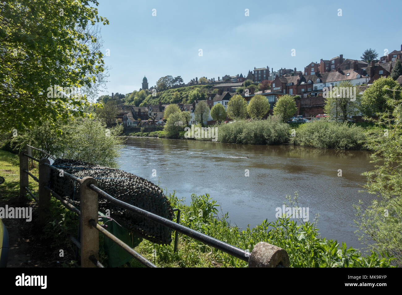 The River Severn running through the county town of Bridgnorth in ...