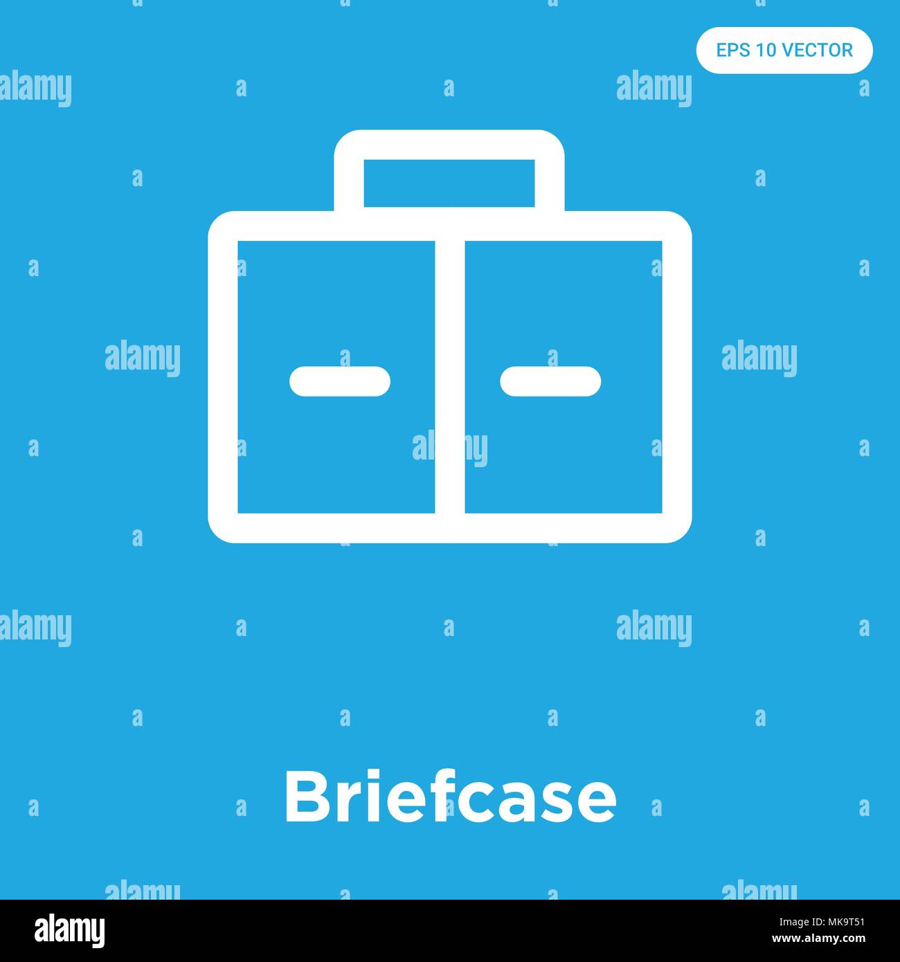 Briefcase vector icon isolated on blue background, sign and symbol ...