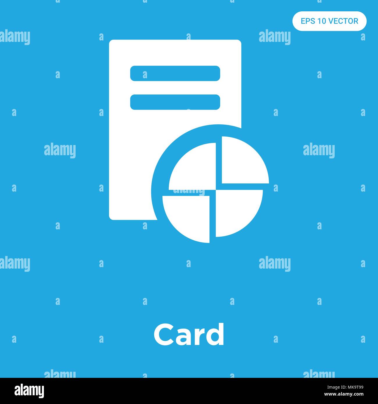 Card vector icon isolated on blue background, sign and symbol Stock ...