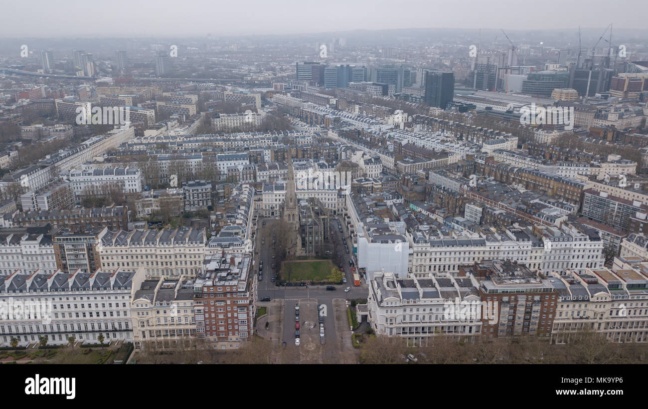 Aerial view of London Hyde Park UK United Kingdom drone top view Stock ...