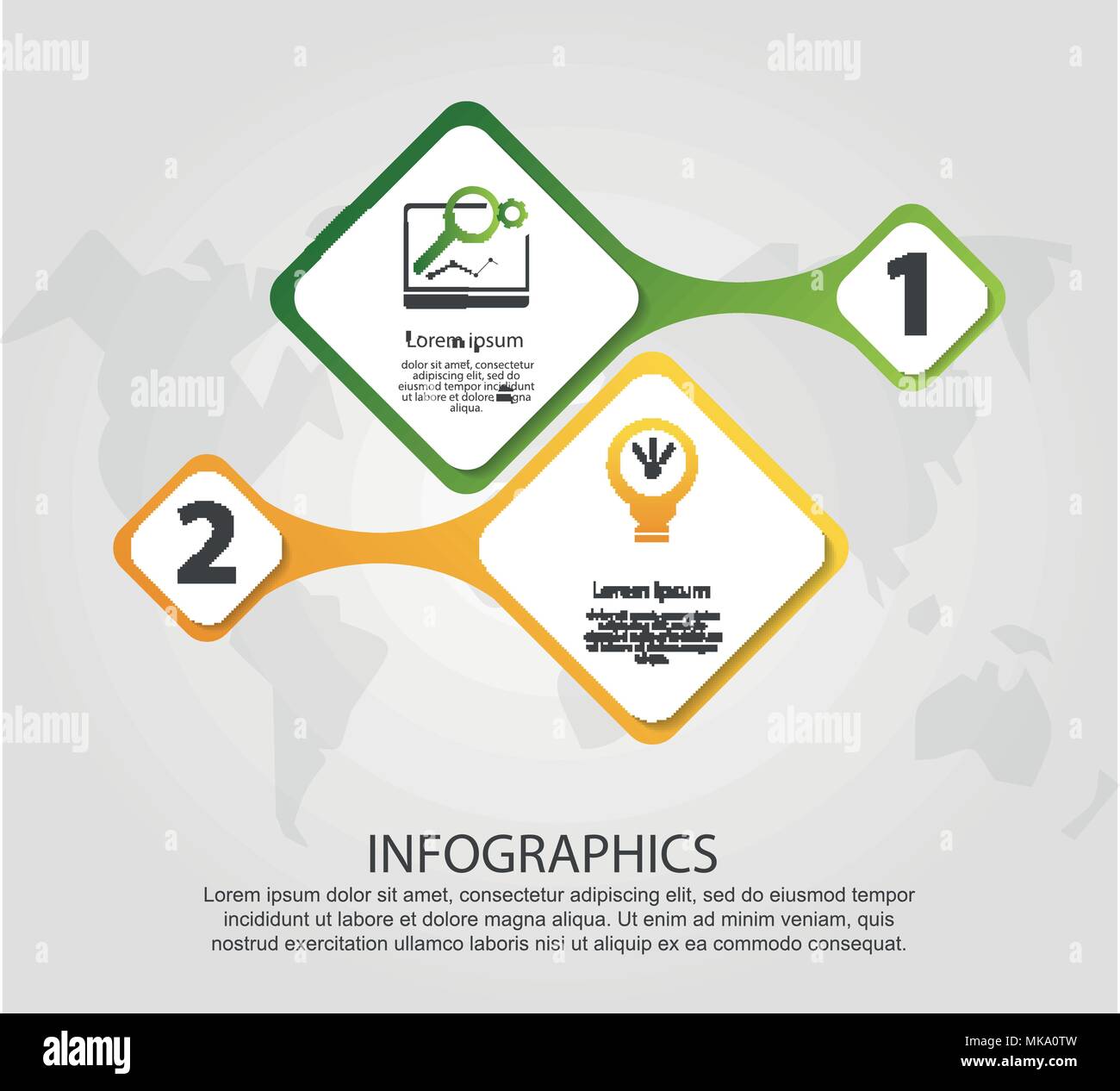 Timeline modern vector illustration 3D. Infographic template with two ...