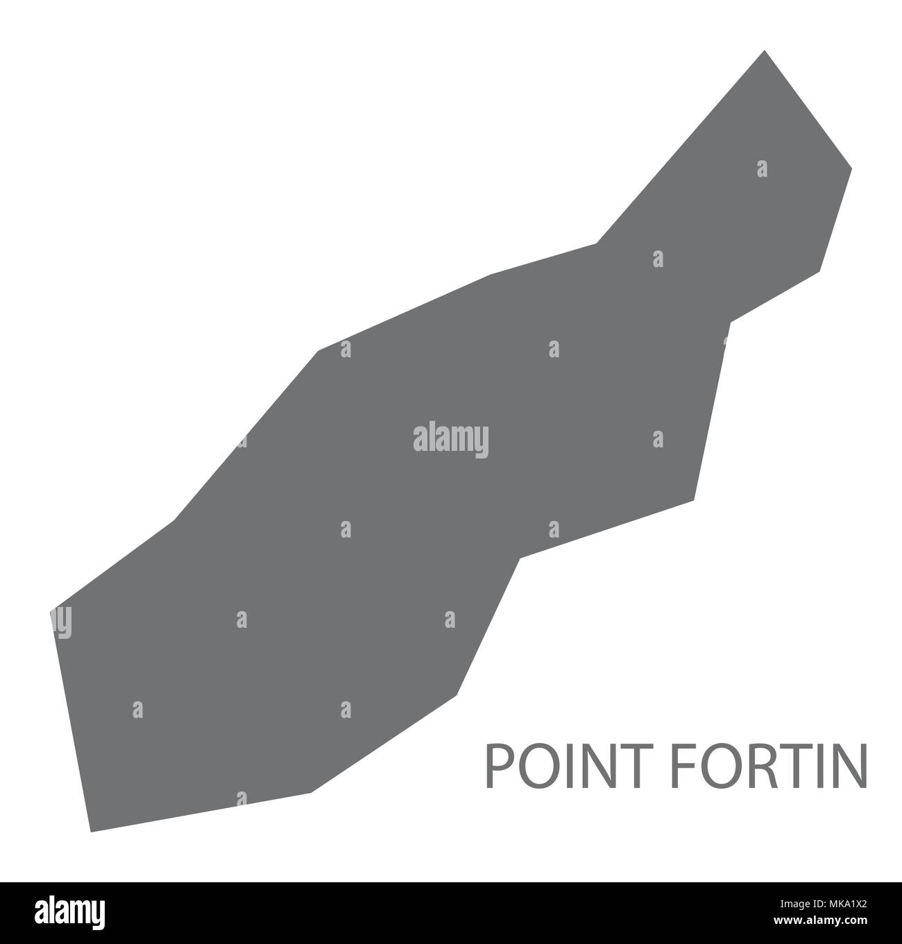 Point Fortin map of Trinidad and Tobago grey illustration shape Stock ...