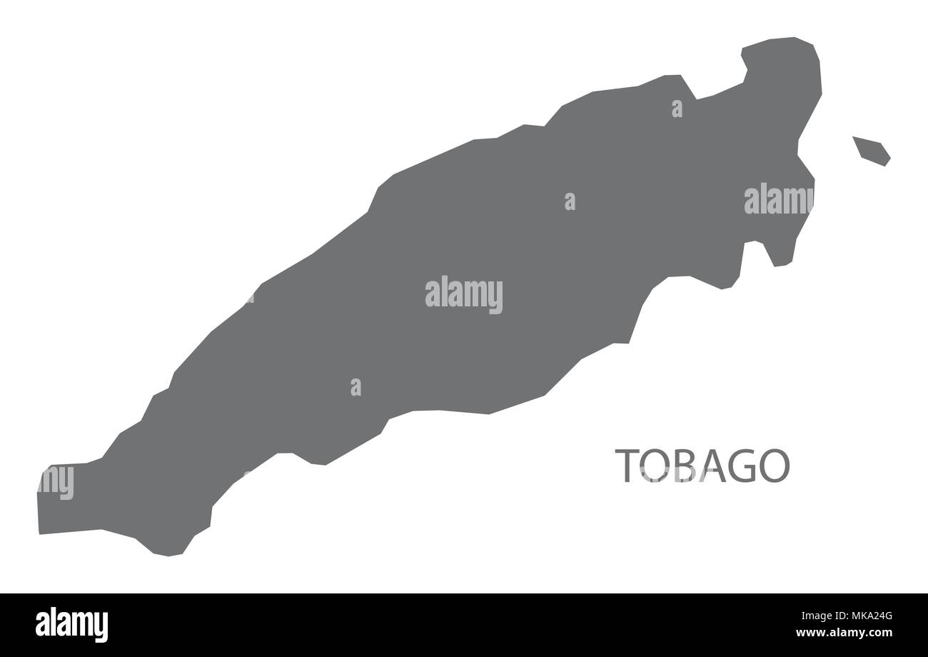 Tobago map of Trinidad and Tobago grey illustration shape Stock Vector ...