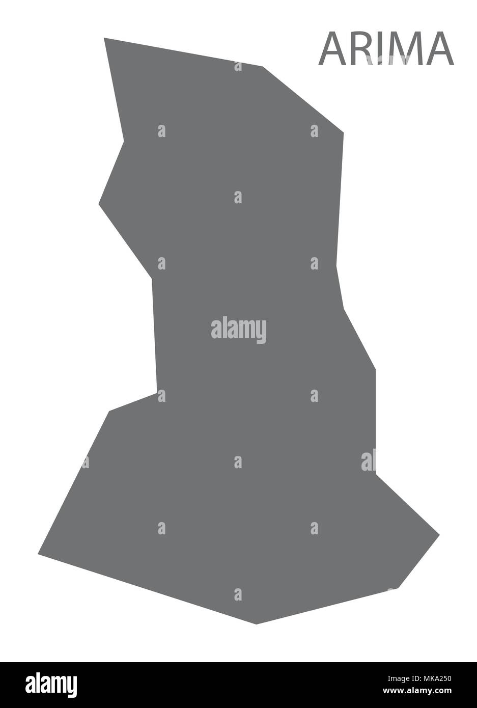 Arima map of Trinidad and Tobago grey illustration shape Stock Vector ...