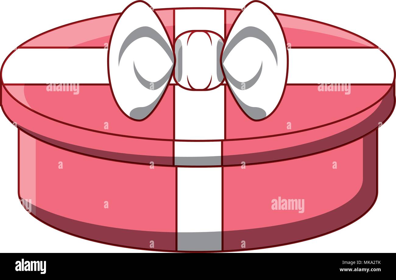 gift box in circular shape over white background, colorful design ...