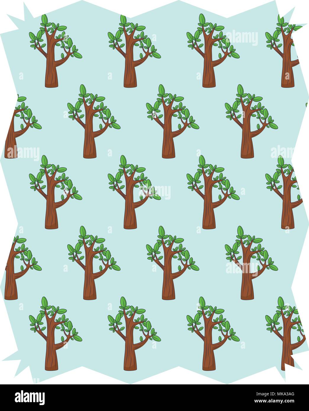 abstract frame with trees design over white background, colorful design ...