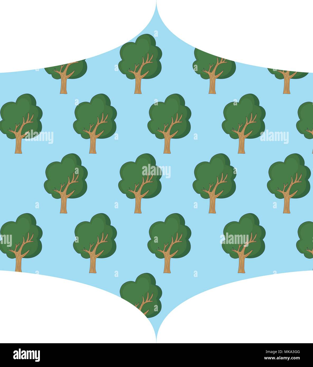 arabic frame with trees pattern over white background, colorful design ...