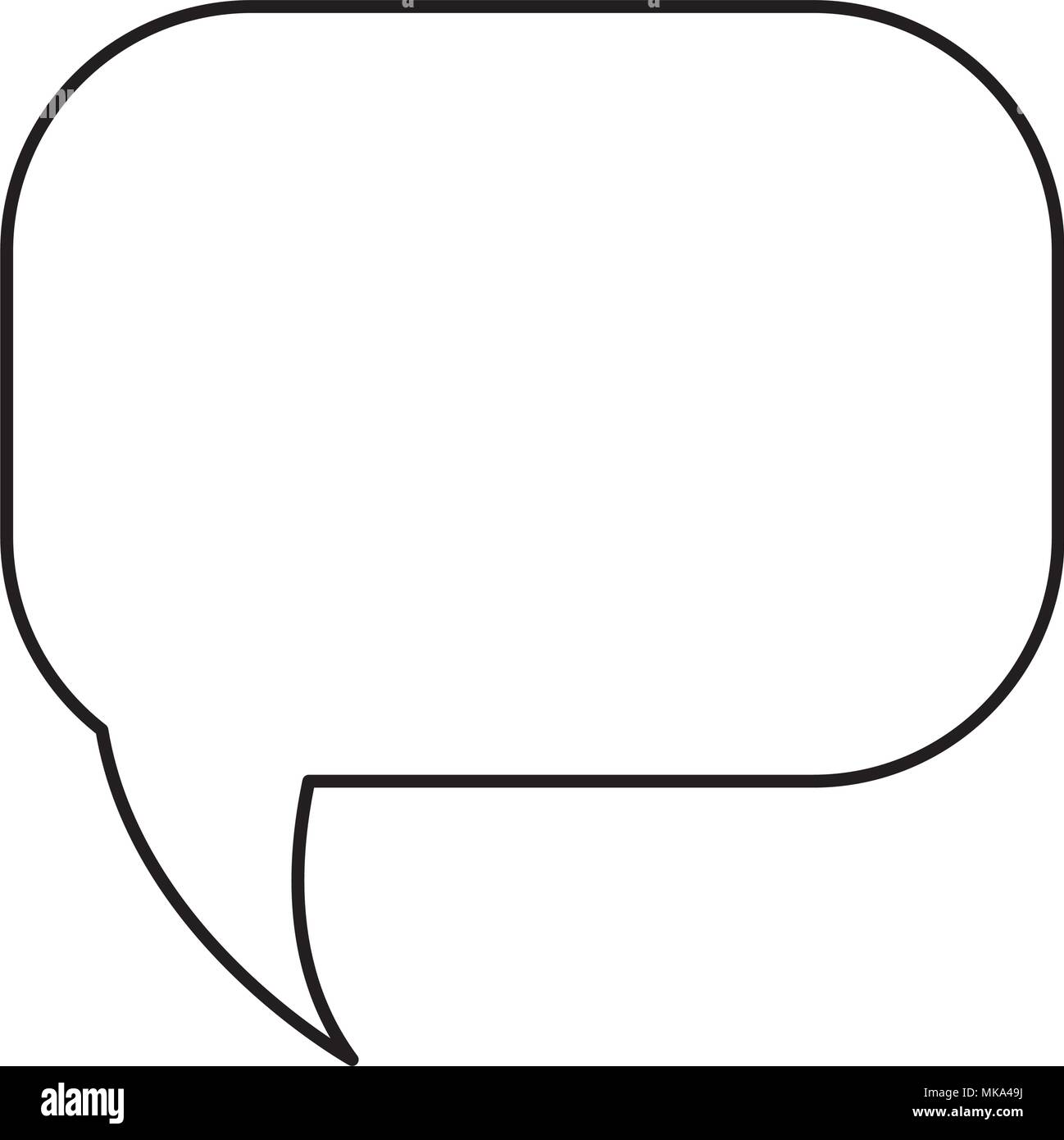speech square bubble icon over white background, vector illustration ...